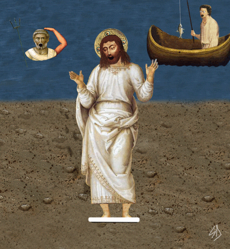 Walking On Water Jesus GIF by Scorpion Dagger - Find & Share on GIPHY