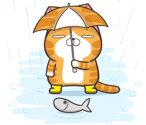Cat Raining Sticker by MochiDad for iOS & Android | GIPHY