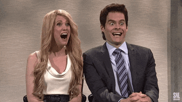 Excited Bill Hader GIF by Saturday Night Live - Find & Share on GIPHY