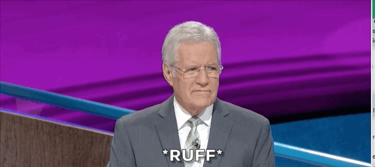 Alex Trebek Dog GIF by Jeopardy! - Find & Share on GIPHY