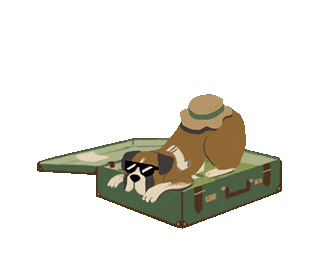 Dog Vacation Sticker by Olivia Huynh for iOS & Android | GIPHY