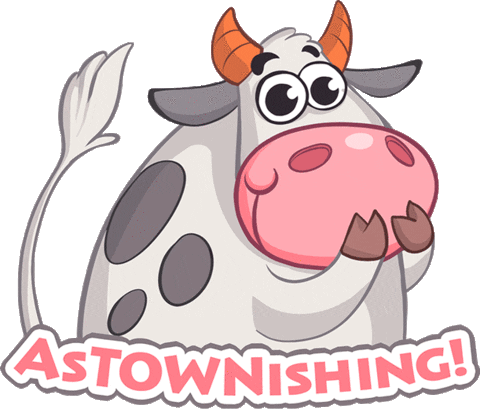 Surprised Cow Gif