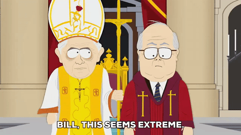 Pope Benedict Cross GIF by South Park - Find & Share on GIPHY