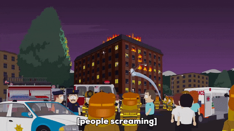 Screaming Building On Fire GIF by South Park - Find & Share on GIPHY