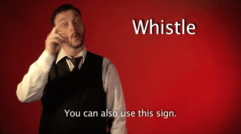 Sign Language Whistle GIF by Sign with Robert - Find & Share on GIPHY