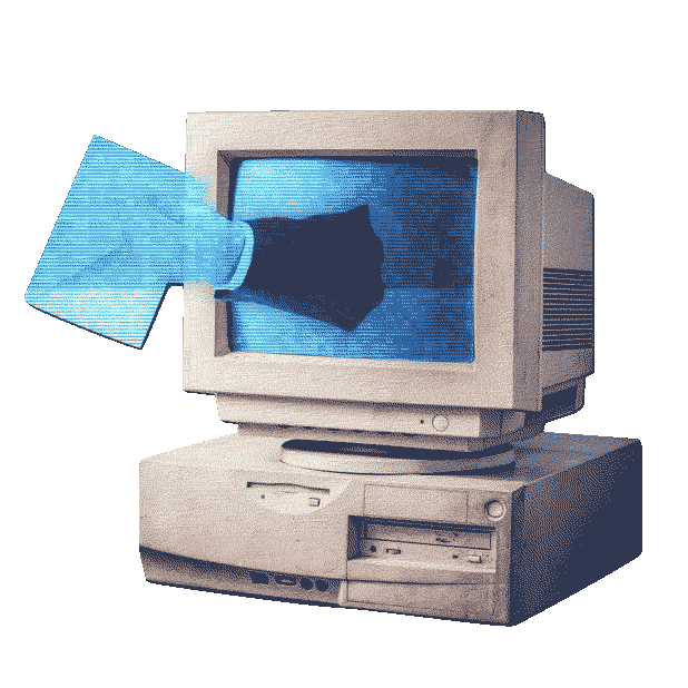 Computer Reaching Out Sticker by Jay Sprogell for iOS & Android | GIPHY