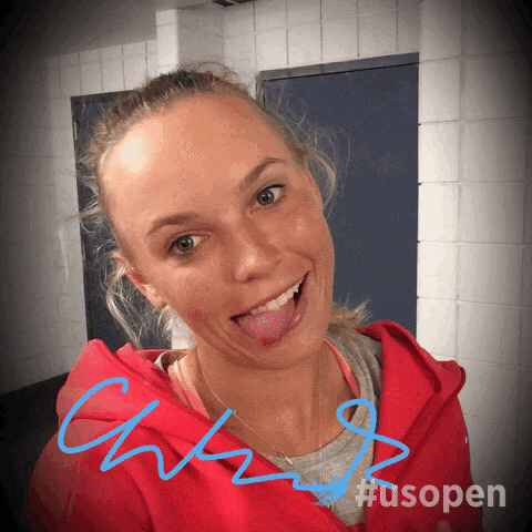 Funny Face Wozniacki GIF by US Open - Find & Share on GIPHY