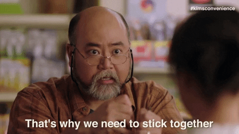Friends Stick Together GIF by Kim's Convenience - Find & Share on GIPHY