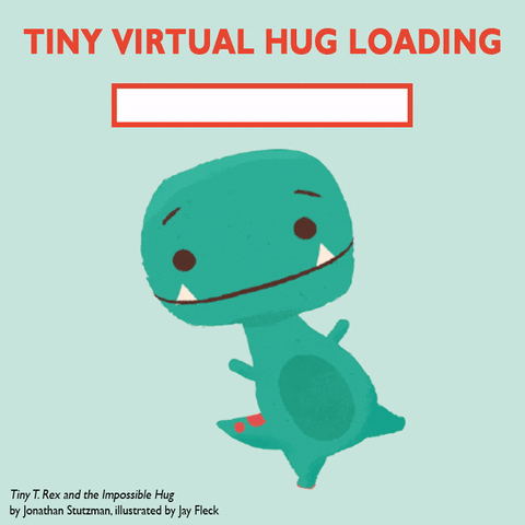 T Rex Virtual Hug GIF by Abrams & Chronicle Books - Find & Share on GIPHY