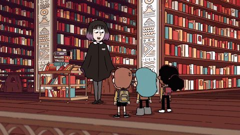 Librarian Hildatheseries GIF by Hilda - Find & Share on GIPHY