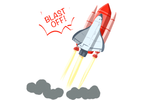 Cartoon Rocket Blast Off