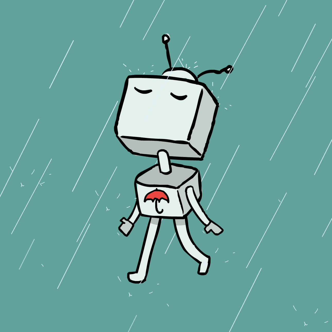 Robot Raining GIF by rawrmos - Find & Share on GIPHY