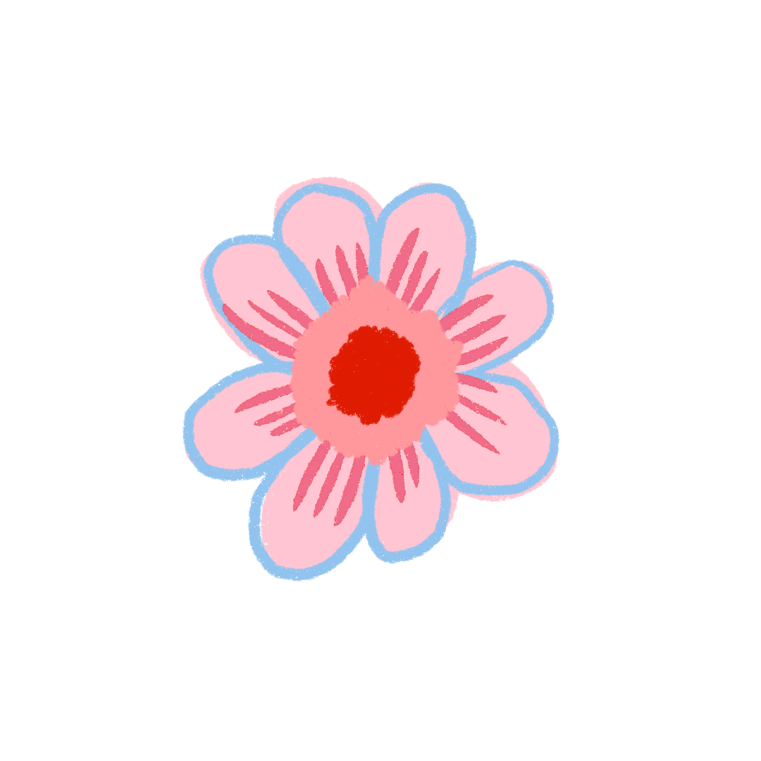 Pink Blooming Sticker by AF ILLUSTRATIONS for iOS & Android | GIPHY