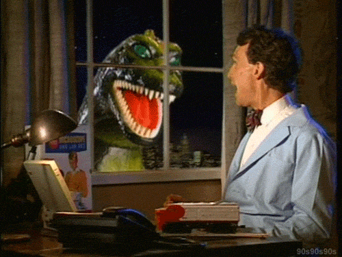 New trending GIF tagged movies scared surprised dinosaur… | Trending Gifs