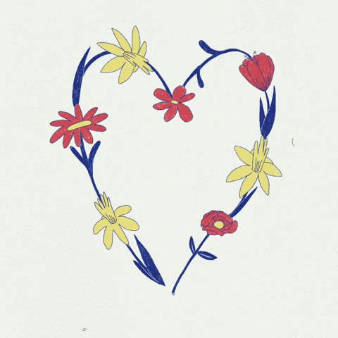 Heart Flowers GIF by Magda Kreps - Find & Share on GIPHY