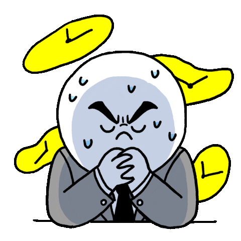 Sticker Line Moon Angry