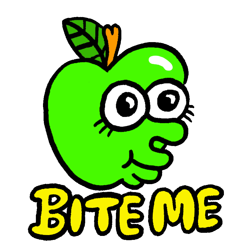 Apple Bite Me Sticker by Russell Taysom for iOS & Android | GIPHY
