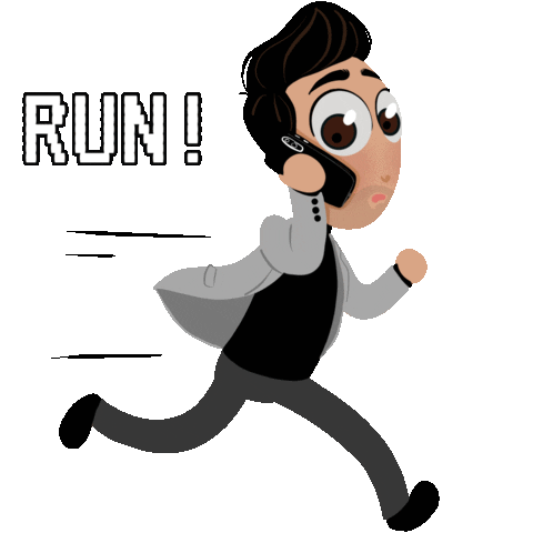 Running Away Animated Gif