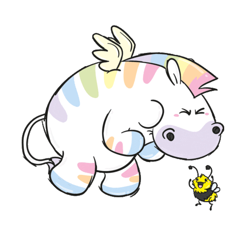 Unicorn Bee Sticker by Pummel & Friends for iOS & Android | GIPHY