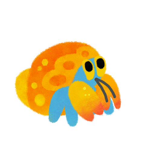 Happy Hermit Crab Sticker by pikaole for iOS & Android | GIPHY