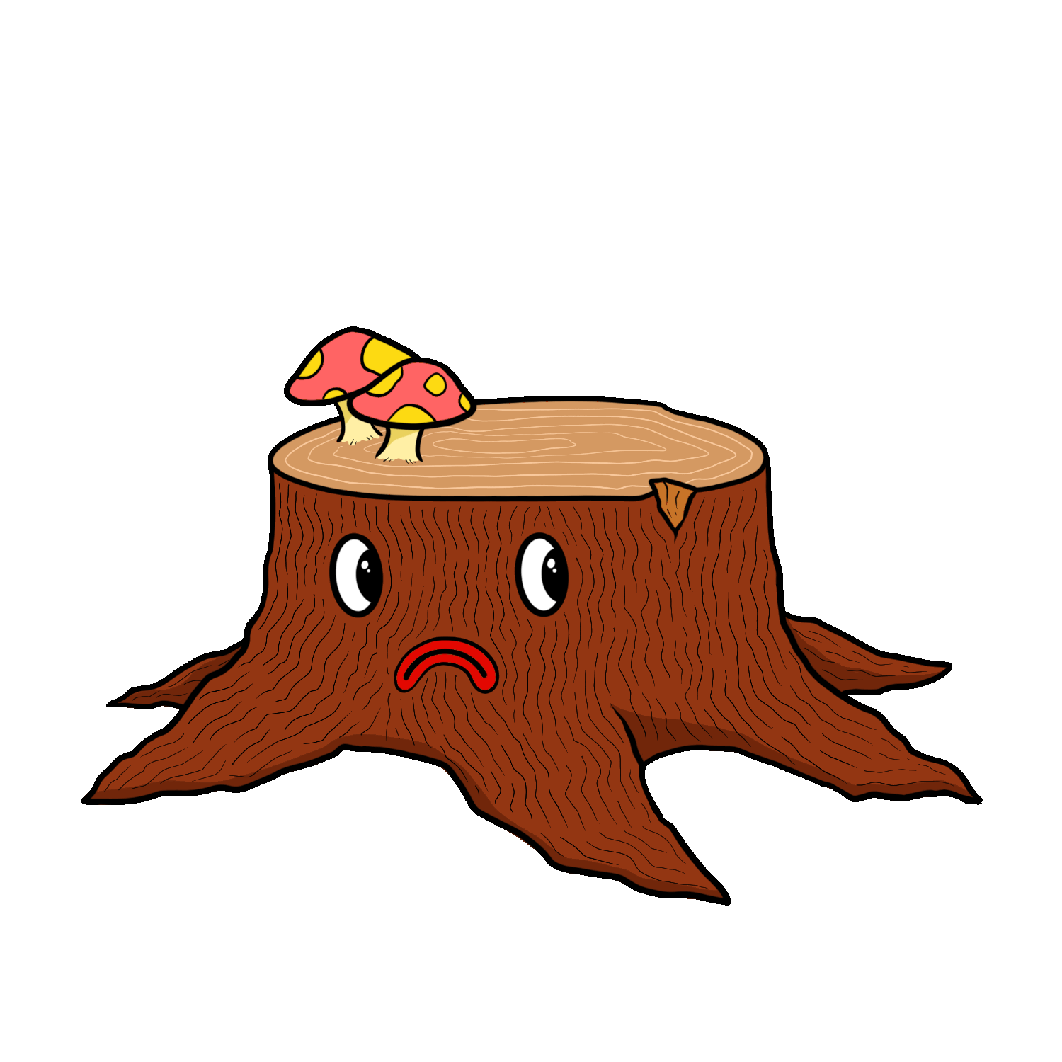 Sad Cartoon Girl Tree