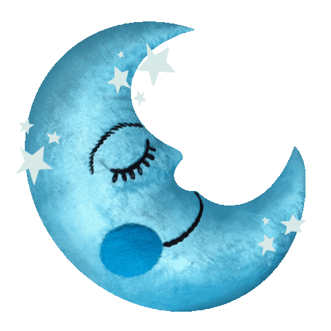 Sleepy Crescent Moon Sticker for iOS & Android | GIPHY