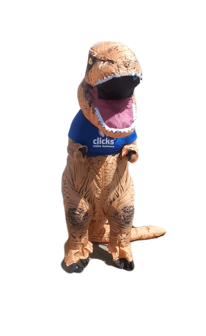 Happy T-Rex Sticker by Clicks Online Business for iOS & Android | GIPHY