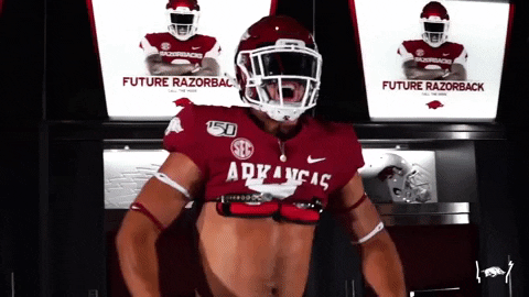 Yelling College Football GIF by Arkansas Razorbacks - Find & Share on GIPHY