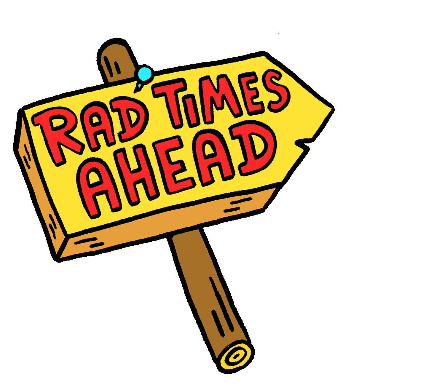 Happy New Year Rad Times Sticker by Russell Taysom for iOS & Android ...