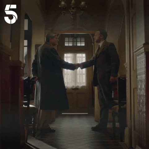 Handshake GIF by Channel5UK - Find & Share on GIPHY