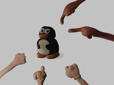 Dancing Claymation Penguin Gif
