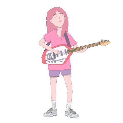 Girl Rocking Out Sticker by rawrmos for iOS & Android | GIPHY