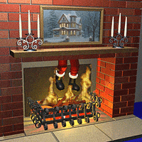 Christmas Fireplace Scene Gif