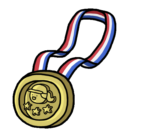 Gold Medal Win Sticker by milly cohen for iOS & Android | GIPHY