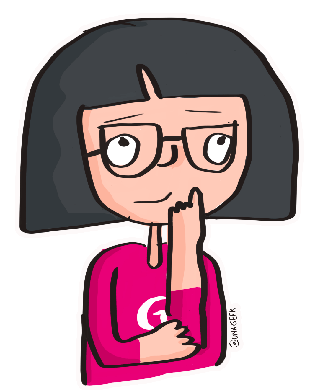 Girl Think Sticker by Una Geek for iOS & Android | GIPHY