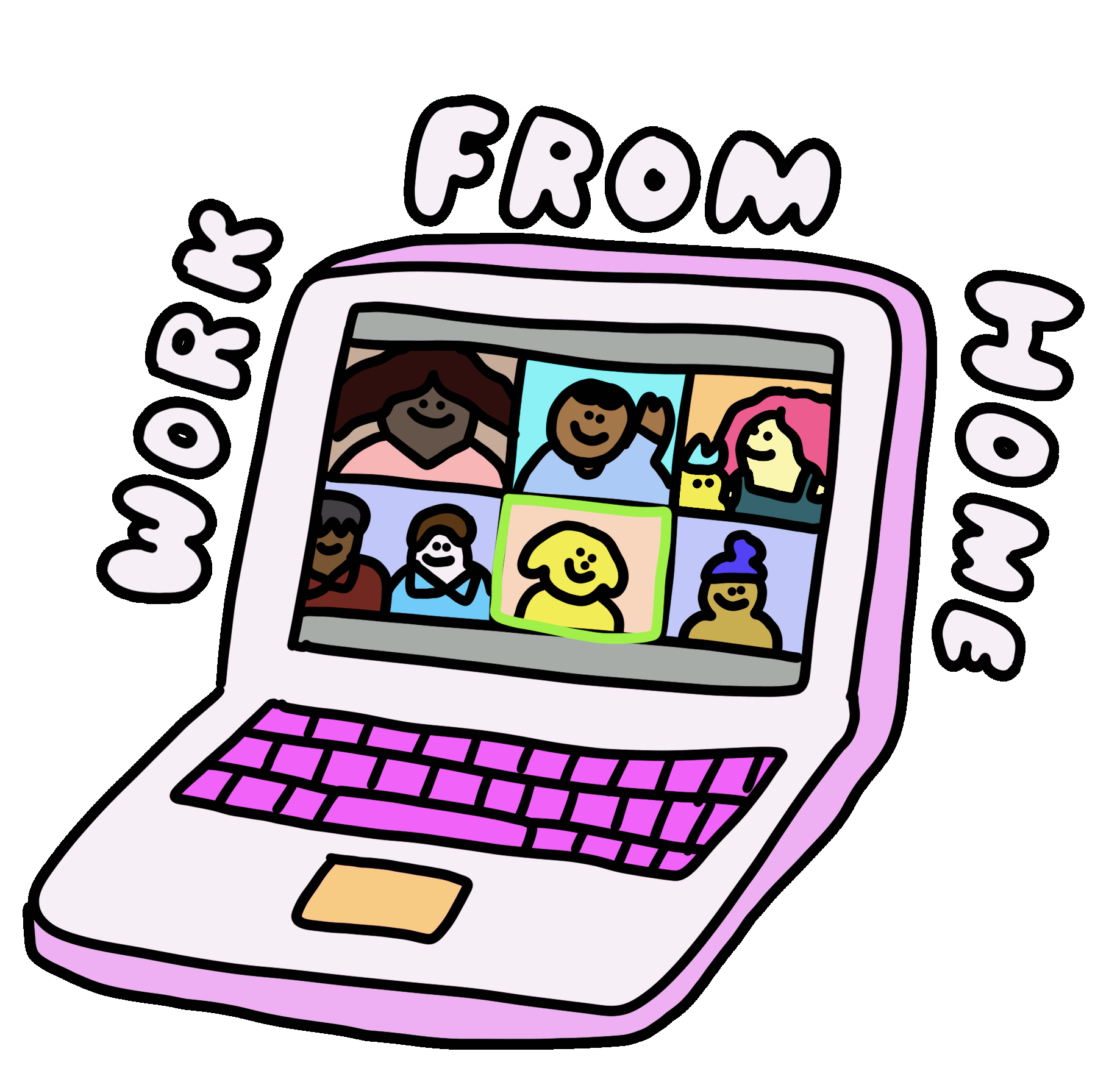 Work From Home Sticker by pey chi for iOS & Android | GIPHY