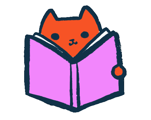 Cat Reading Book Gif