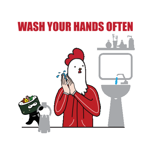Hands Wash Sticker by Jinjja Chicken for iOS & Android | GIPHY
