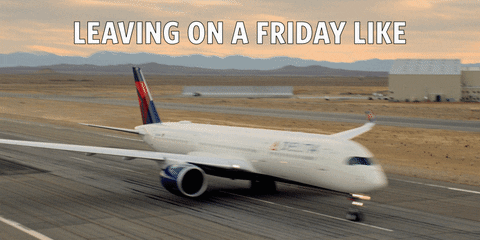 Friday Weekend GIF by Delta Air Lines - Find & Share on GIPHY