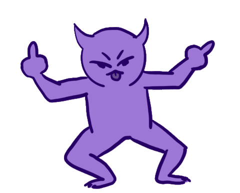 Little Devil Middle Finger Sticker for iOS & Android | GIPHY