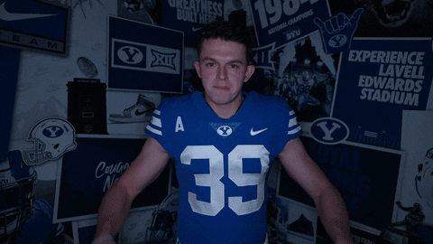 Byu Football Touchdown GIF by BYU Cougars - Find & Share on GIPHY
