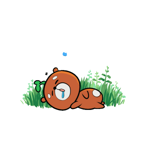Line Sticker Brown Bear