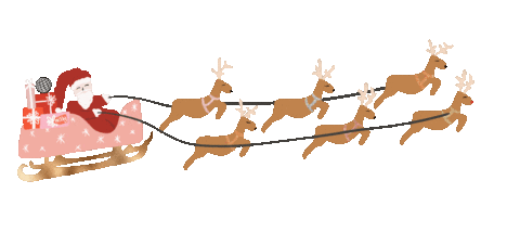 Santa Sleigh And Reindeer Gif