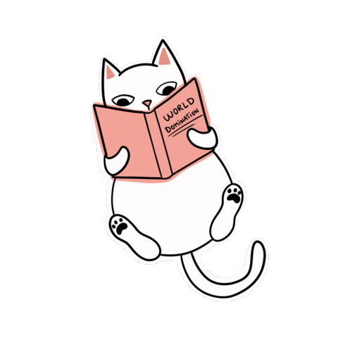 Cat Reading Book Gif