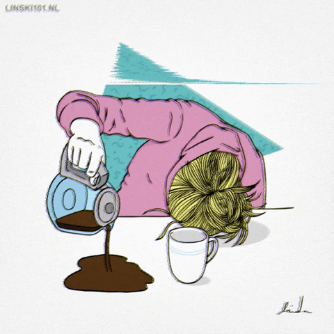 Tired Coffee GIF by Linski101 - Find & Share on GIPHY