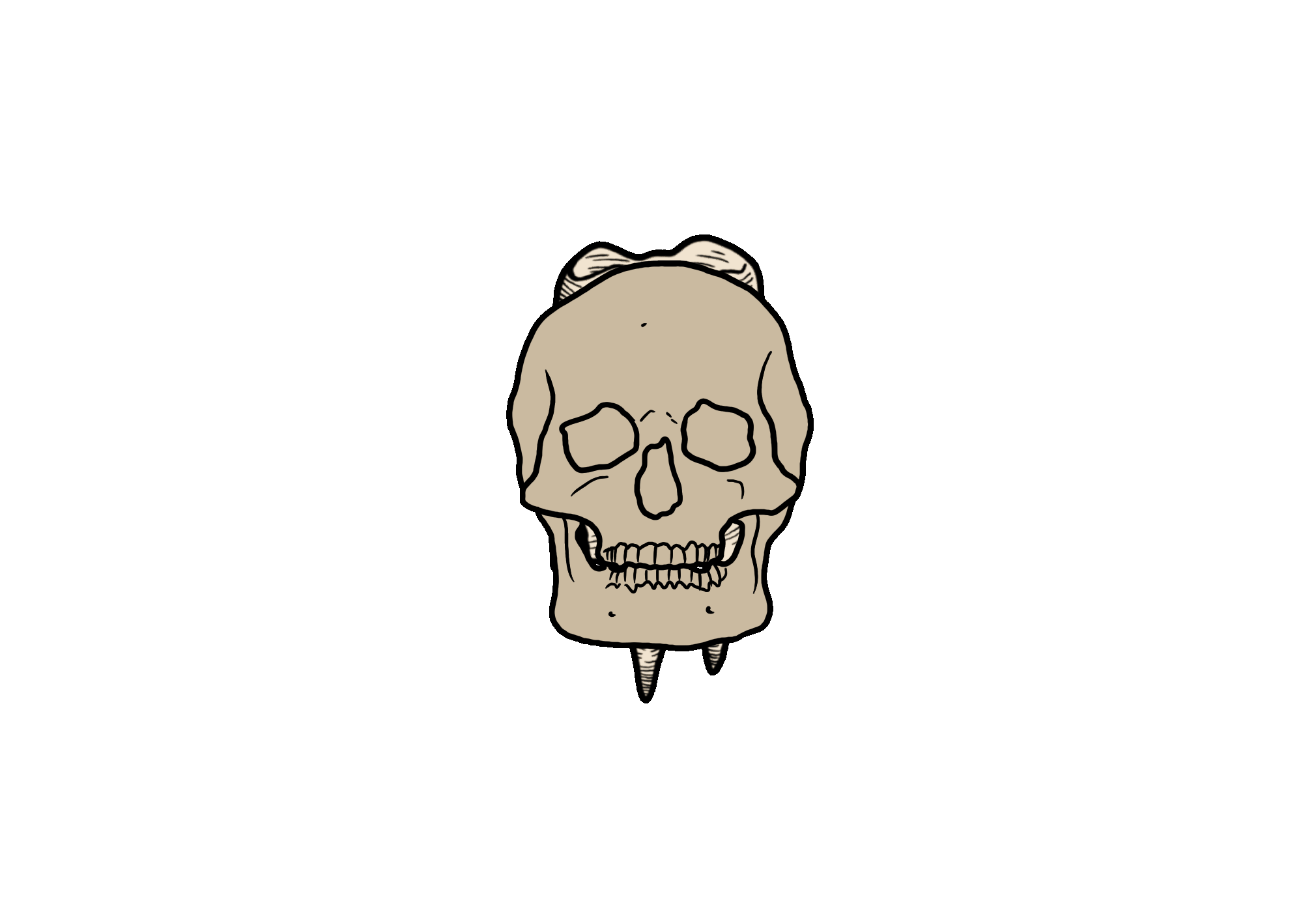 Happy Skull Sticker by SoreToothDesigns for iOS & Android | GIPHY