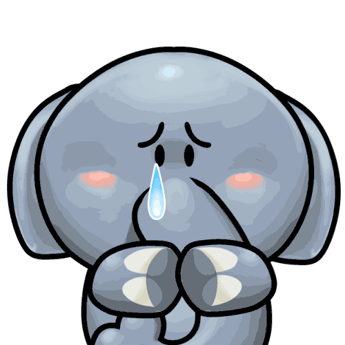 Sad Elephant Sticker by Balita for iOS & Android | GIPHY