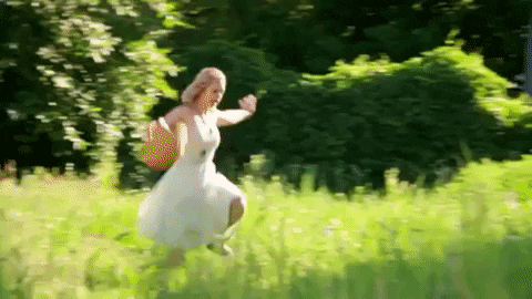 Girl Running In Field Gif