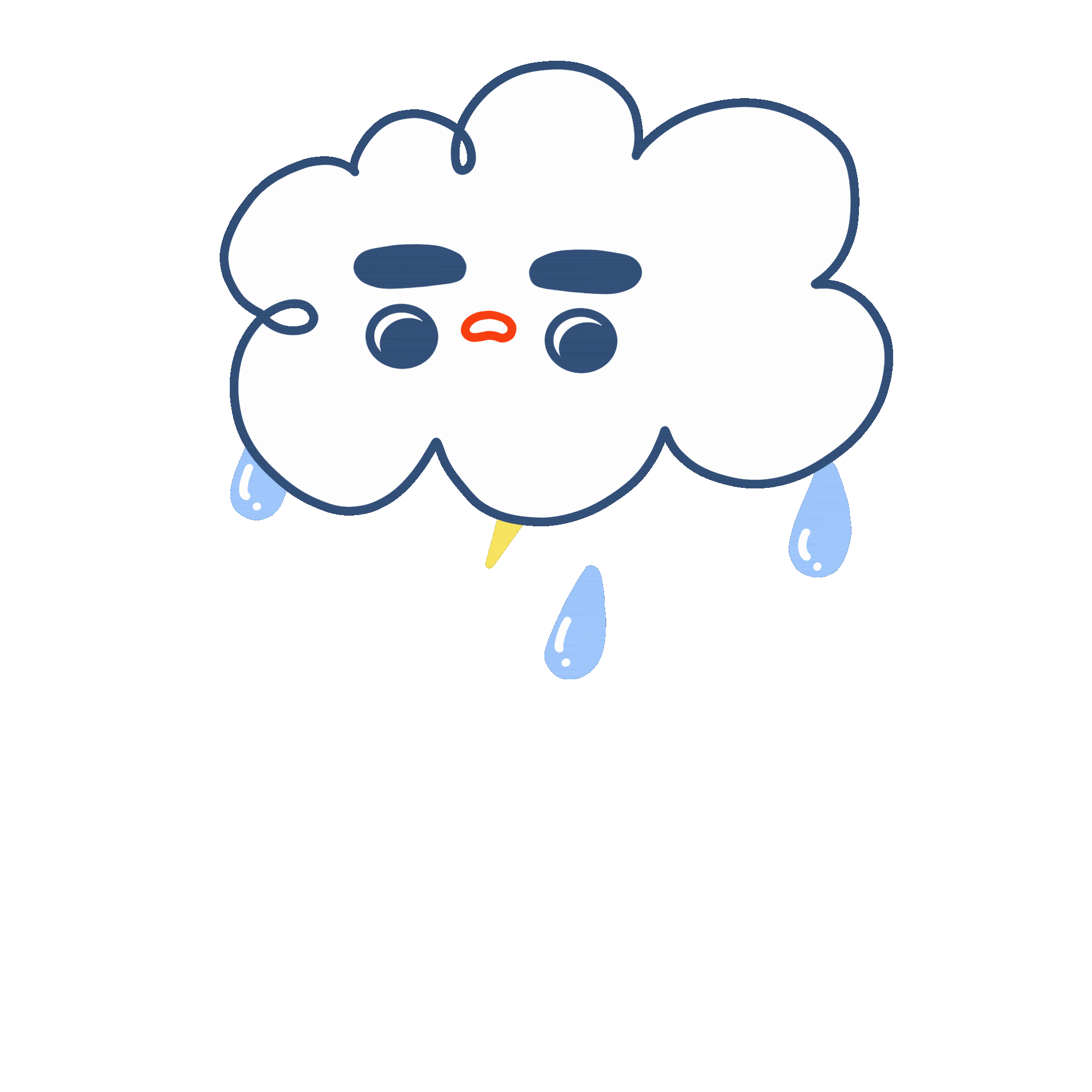 Angry Rain Sticker by Maì for iOS & Android | GIPHY