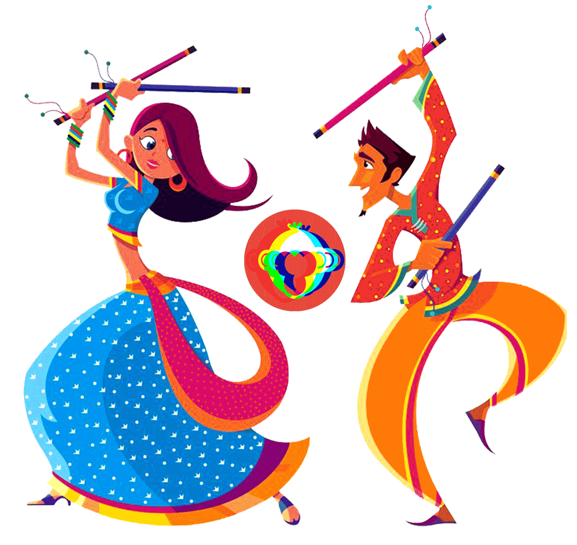 Garba Dandiya Sticker by Highape for iOS & Android | GIPHY